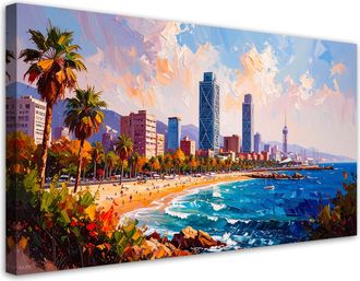 Feeby Bild auf Leinwand - Wandbilder Wohnzimmer Aesthetic - 100x50 1tlg - Schlafzimmer Wandekoration - Bilder Zimmer - Living Room - Deko Wandbilder - Moder