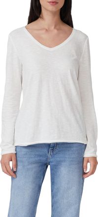 s.Oliver Jersey-Shirt mit V-Ausschnitt und Rollsaum