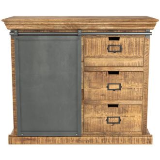 Rendez-Vous D&eacute;co Rendez-vous D&eacute;co - Petit buffet en bois et m&eacute;tal 1 porte 3 tiroirs - tabuk