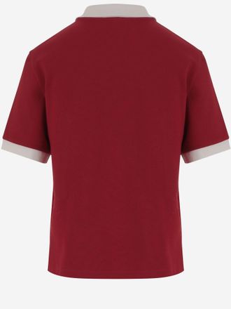 Versace Womens Cotton Polo Shirt Red Tops