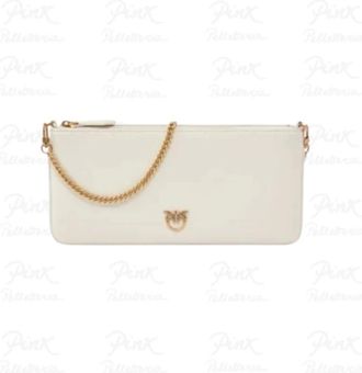 Pinko Pinko, Femme, Sacs, Blanc, Taille: ONE Size Horizontal Flat Vitello Seta