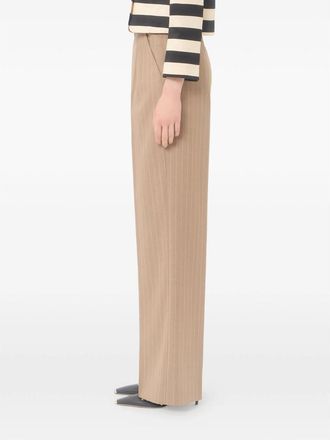Valentino Virgin Wool Pinstripe Trousers - Beige