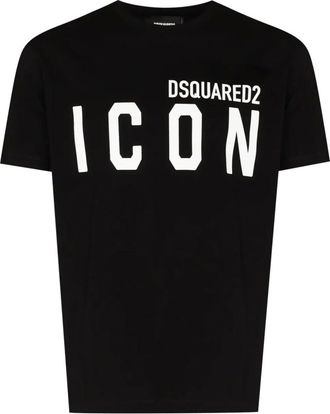 Dsquared2 Homme, Tops, Noir, Taille: M Be Icon Logo T-Shirt