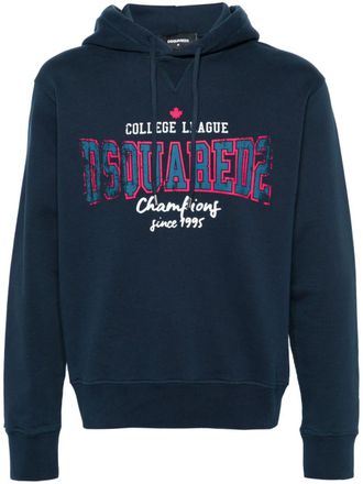 Dsquared2 hoodie College League en coton - Bleu