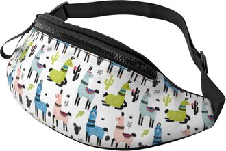Generic G&uuml;rteltasche Mode Bauchtasche Rustikaler, Lustiger, Niedlicher Alpaka-Cactus Stylisch Brusttasche F&uuml;r Aktivit&auml;ten Sport Spazieren 14X35Cm