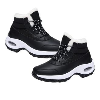 FOMIYES Bottes de Neige pour Femme -Mollet Noires Taille 40 Semelles Antid&eacute;rapantes Doublure en Peluche Chaude et Amortissant pour Hiver Confortable