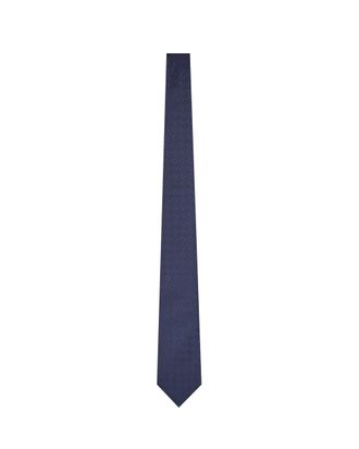 Emporio Armani Silk Jacquard Eagle Motif Necktie - Navy