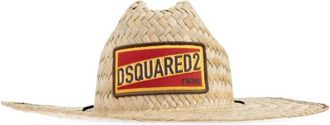 Dsquared2 Homme, Accessoires, Beige, Taille: ONE Size Chapeau de paille avec &eacute;cusson