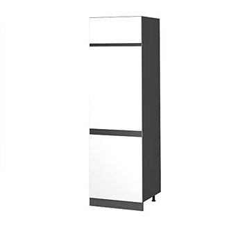 Vicco Armoire pour frigo R-Line, Blanc/Anthracite, 60 cm J-Shape