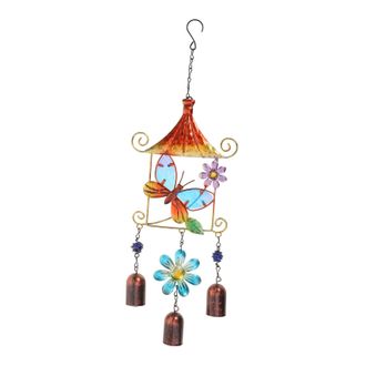 Cabilock Edelstahl Windspiel Metall Schmetterling Hängend Windglocke Gartendeko Windspiel Balkon Draußen Dekoration mit Klang für Garten Terrasse Wohnzimmer