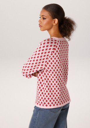 Aniston Strickpullover mit eingestrickten, grafischen Erdbeeren - NEUE KOLLEKTION