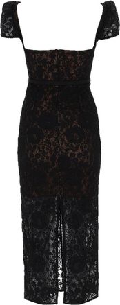 Self Portrait Lace Midi Dress - Black