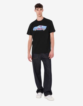 Moschino T-shirt en jersey de coton biologique imprim&eacute; - Noir