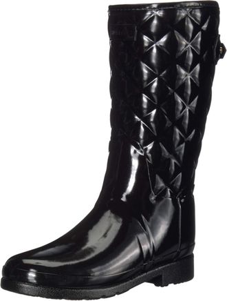 Hunter Hunter Original Veredelte, Abgesteppte Damen-Kurz-Gummistiefel schwarz, Gr&ouml;&szlig;e 40/41