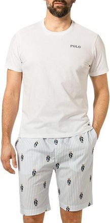 Polo Ralph Lauren Herren T-Shirt weiß Jersey-Baumwolle unifarben