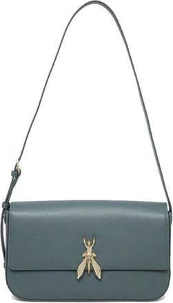 Patrizia Pepe Femme, Sacs, Vert, Taille: ONE Size Sac à bandoulière en cuir lisse avec fermeture Maxi Fly