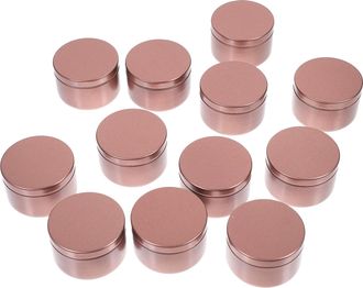 BESPORTBLE ULTECHNOVO 12 St&uuml;ck 50ml Aluminium Kerzendosen mit Deckel Kleine Runde Kerzenbeh&auml;lter f&uuml;r &Auml;therische &Ouml;le Kerzenherstellung und Aufbewahrung Dunkelbrau