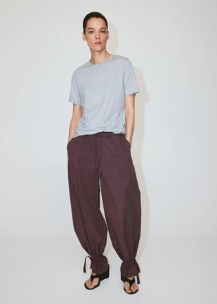Mango Pantalon bouffant &agrave; nauds violet - Femme - 32 - MANGO
