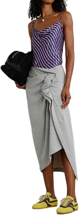Dries Van Noten Ruffled Jersey Skirt - Gray