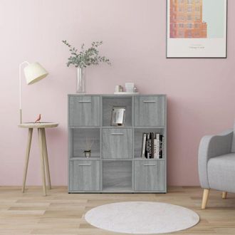 vidaXL Biblioth&egrave;que Sonoma gris 90x30x90 cm Bois ding&eacute;nierie Vidaxl