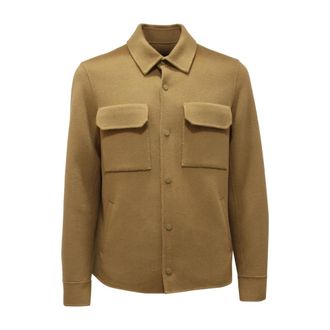 Alpha Studio Wollmantel Hemdjacke im Lichene-Stil - - Jackets - Herren - Gr&uuml;n - M