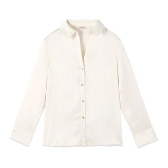 Oltre Femme, Blouses et Chemises, Blanc, Taille: 50 FR Chemise en satin
