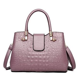 Generic Sacs &agrave; main et sacs &agrave; main tendance crocodile pour femme avec poign&eacute;e sur le dessus, grand sac fourre-tout pour femme, violet, Large