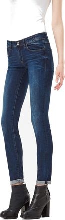 G-Star RAW Damen 3301 Mid Waist Skinny Jeans, Blau (medium aged D05700-9874-071), 27W / 32L
