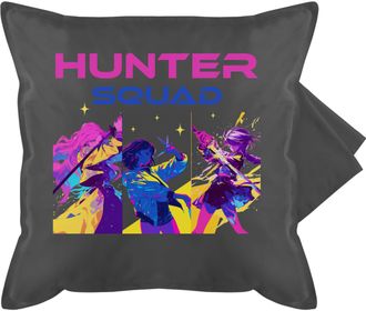 Shirtracer Kissenbezug - Anime Kissen - Hunter Squad - D&auml;monen K-Pop Fan Merch - 50 x 50 cm - Grau - k pop kissenh&uuml;lle Pillow case kpop demonhunters bezug Hunter