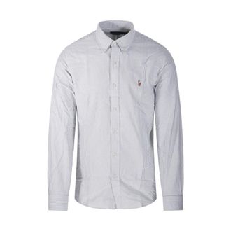 Ralph Lauren Homme, Chemises, Bleu, Taille: L Custom Fit Striped Oxford Shirt