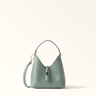 Furla Iride Mini-tasche Winter Sky Blau Lackiertes Strukturiertes Ares Leder Damen