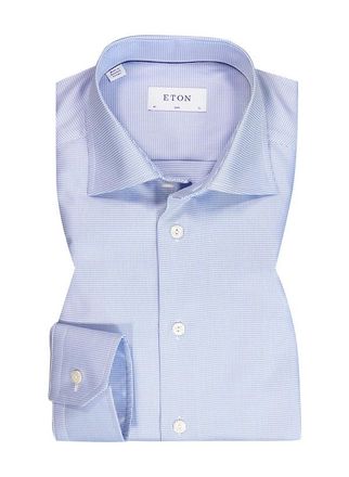 Eton Herren Hemd blau Baumwolle
