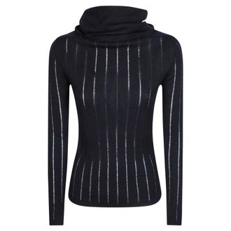 Max Mara Mstbadesse Col Roul&eacute; C&ocirc;tel&eacute; - Femme - Pulls - Bleu - Taille: 40 FR
