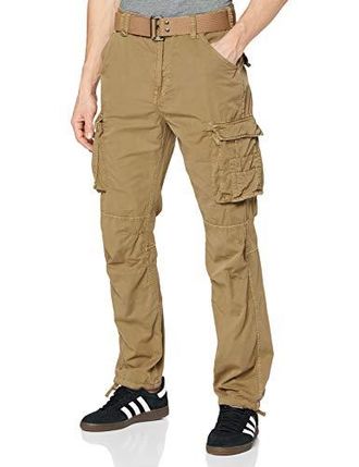 Schott NYC Schott Nyc Homme Pantalon Army Pants, Beige, 32W Uk