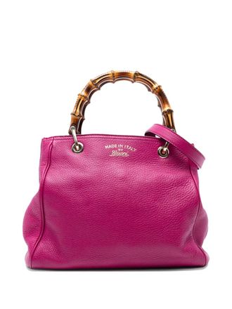 Gucci petit sac à bandoulière Bamboo Shopper en cuir de veau (2016-2025) - Rose