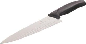 Victorinox by Swiss Army Swiss Classic, Profi Tranchiermesser, Extra Scharfe Klinge, Kullenschliff, 20 cm, Robuster Kunststoffgriff, Rostfreier Stahl, schwarz