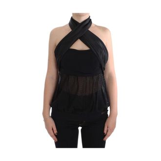 Exte Elegante Schwarze Wickelbluse - - Tops - Damen - Schwarzk - XS