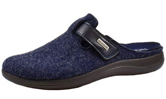 Rohde Damen Pantoffel Hausschuh Klettverschluss Softfilz Bari 6549, Gr&ouml;&szlig;e:42 EU, Farbe:Blau