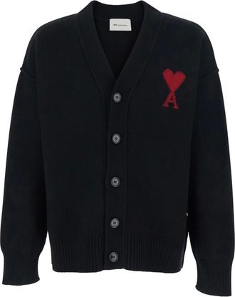 Ami Homme, Pulls, Noir, Taille: XL ADC Cardigan
