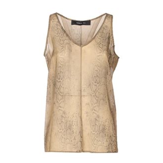Federica Tosi Canotta Georgette Stampa Pitone - - Tops - Damen - Beige - L
