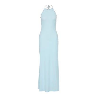 CHRISTOPHER ESBER Robe Beach Quartz &agrave; encolure am&eacute;ricaine en Lycra - Femme - Robes - Bleu - Taille: 36 FR