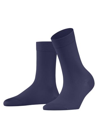 Falke Damen Socken Cotton Touch W So Baumwolle einfarbig 1 Paar, Schwarz Ink 6037, 39-42