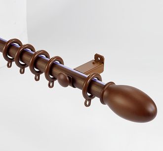 Generic Vorhangschiene Fenster Wandvorhangschiene Schiene R&ouml;mische Stange Oder Gardinenschiene In Holzoptik Mit Dekorativen Runden Endst&uuml;cken F&uuml;r Raumteiler(W