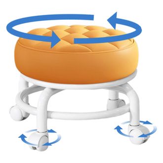 Generic Hocker mit Rollen, Hocker mit Rollen, verstellbare Drehhocker, Toilettenstuhl mit Rollen, 360&deg; drehbarer Sitzhocker f&uuml;r K&uuml;che, Spa, Bar, Haus (2 x 30 