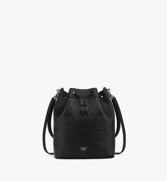 MCM Dessau Kordelzugtasche aus Leder mit Maxi-Monogramm