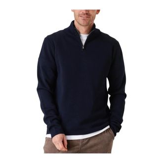 The Goodpeople Blaue Half Zip Pullover Kamark - - Knitwear - Herren - Blau - S