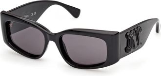 Max Mara Rechteckige Sonnenbrille - - Accessories - unisex - Schwarzk - 53 MM