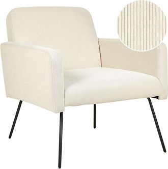 Beliani Beliani - Fauteuil de Salon Moderne et Rétro Pied en Métal Noir Velours Beige Narken