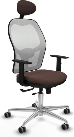 Piqueras y Crespo Chorquera B&uuml;rostuhl mit 1D-Armen, h&ouml;henverstellbarer Lendenwirbelst&uuml;tze und festem Kopfteil, ausgestattet mit Syncro/Traslack und injiziertem Schaumst