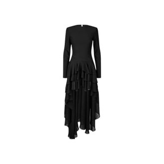 Rotate Rotate Birger Christensen - Robe &agrave; Volants - Femme - Robes - Noir - Taille: 40 FR